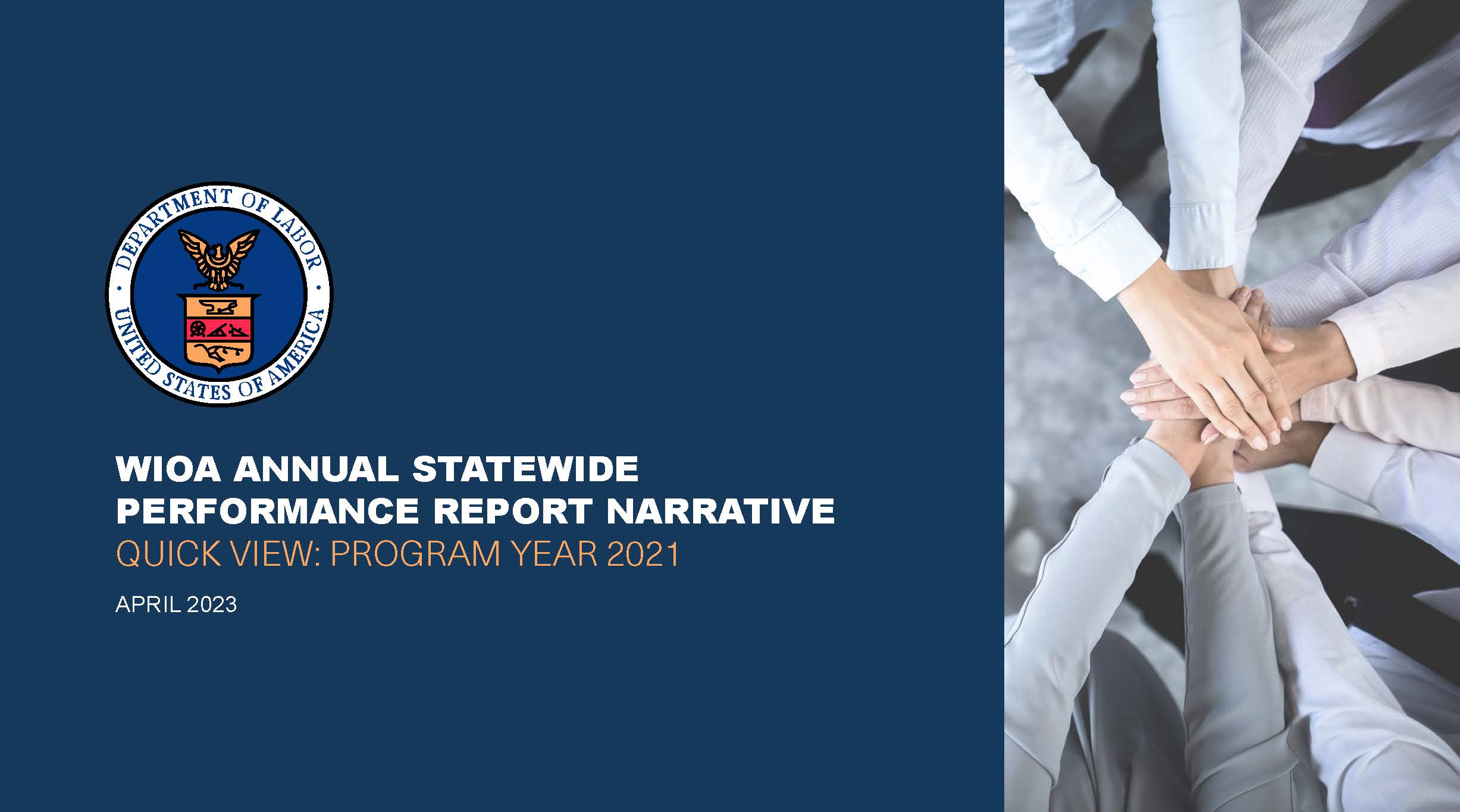WIOA Annual Report Narrative Quick View | U.S. Department of Labor